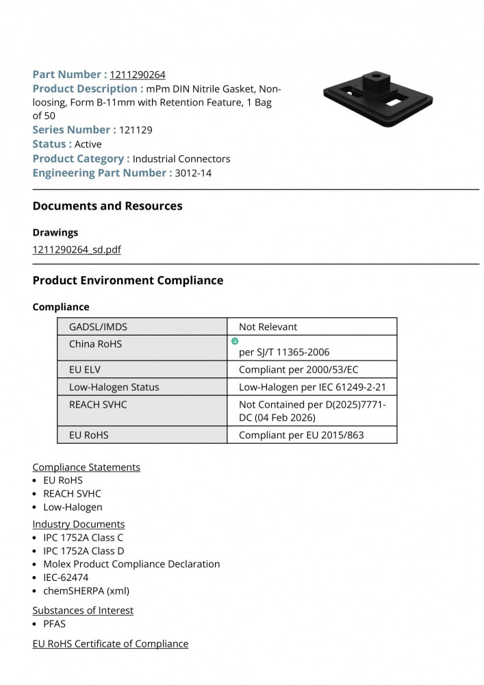 Molex 1211290264 drawing page 1