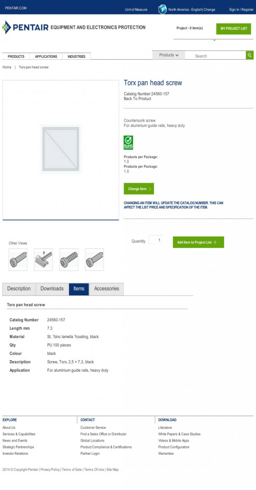 Technical document image for catalog item 24560-157