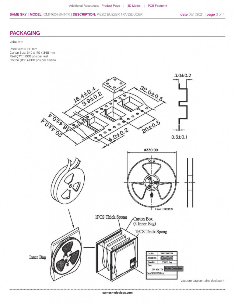 CMT-1604-SMT-TR product documentation page 3