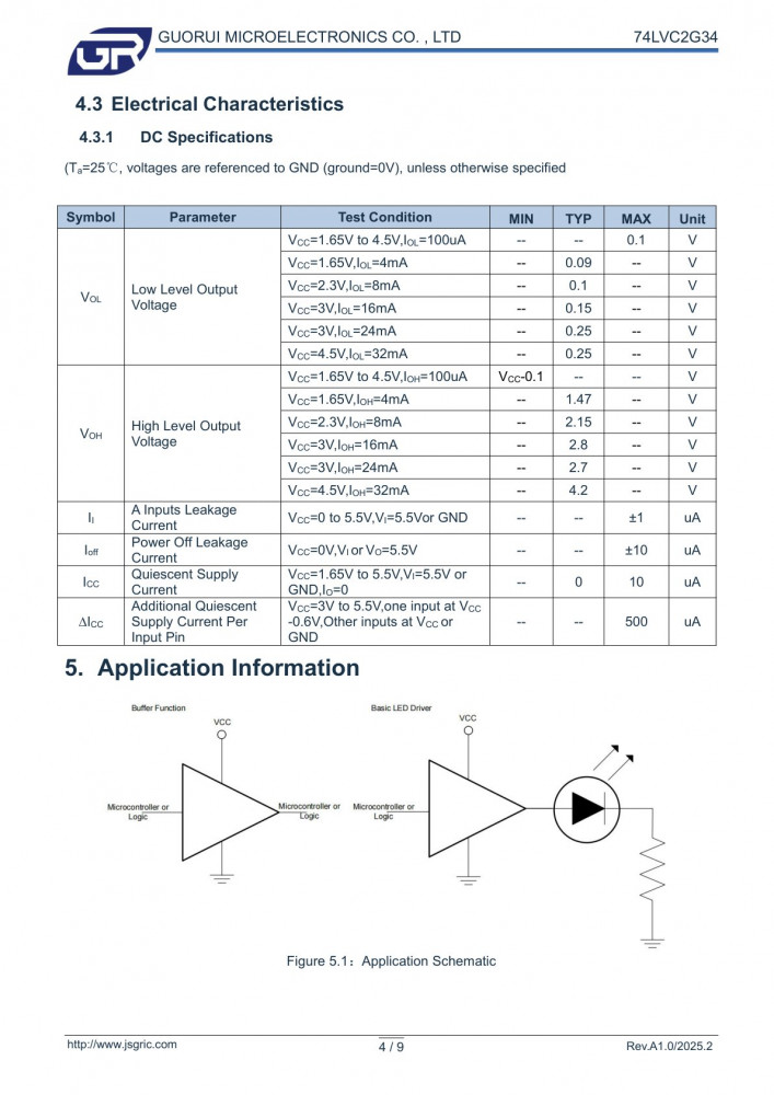 74LVC2G34 technical document page 4
