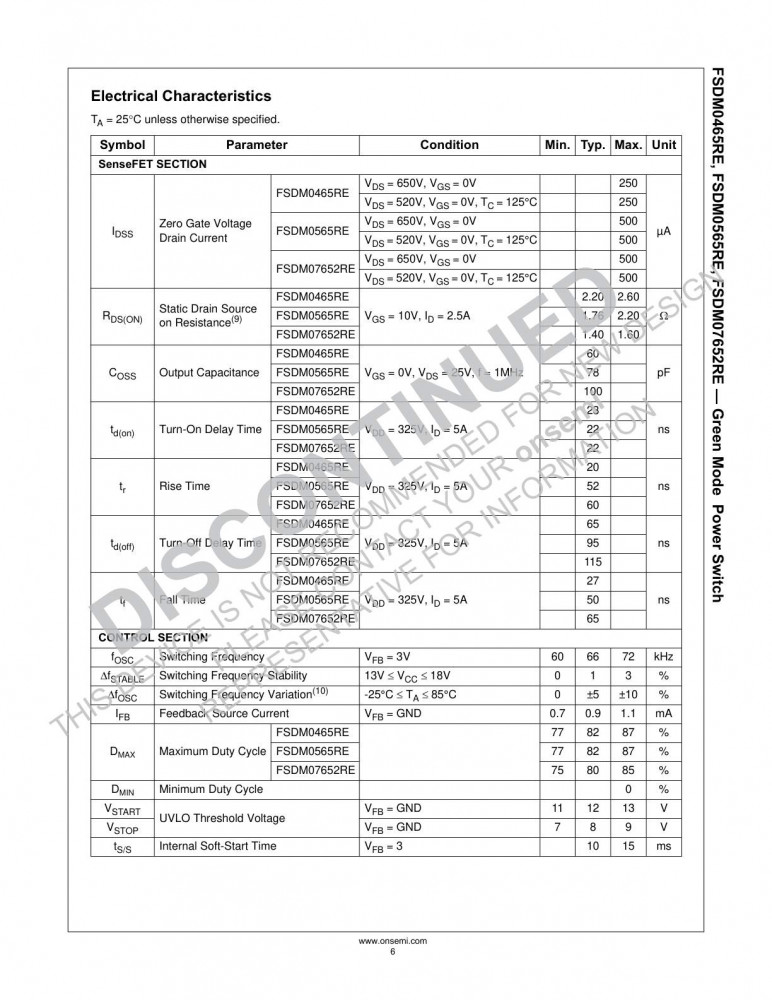 FSDM0565RE datasheet page 7