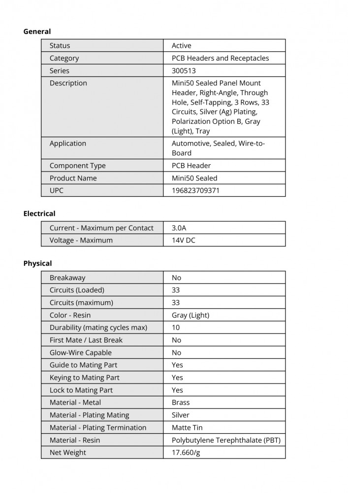 MOLEX 3005131002 technical document page 2
