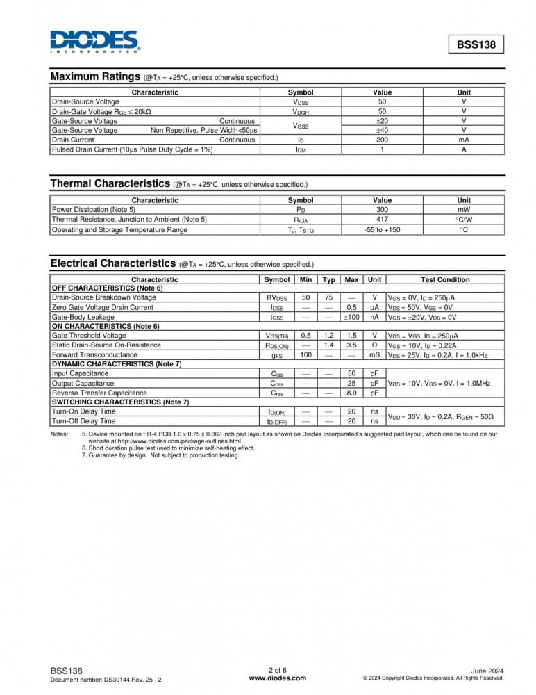 BSS138-7-F datasheet page 2