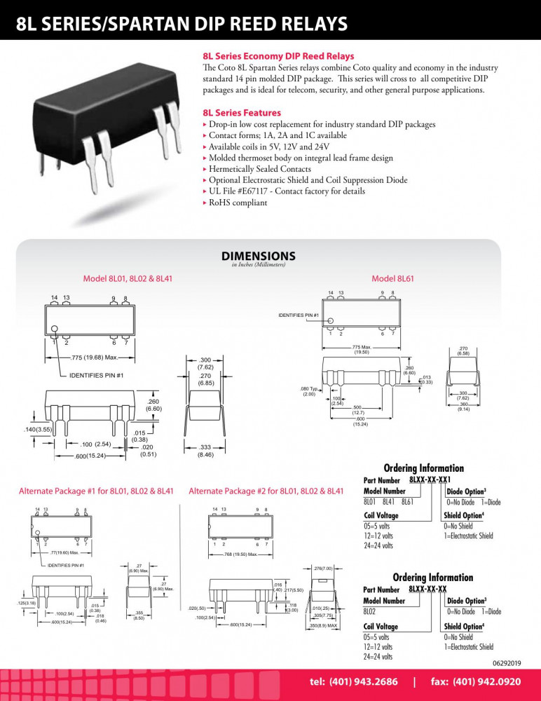 8L Series relay technical document, page 1