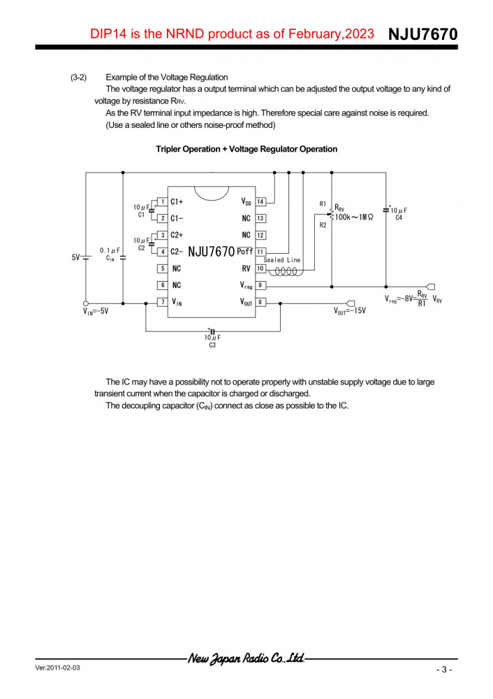 NJU7670 datasheet page 3