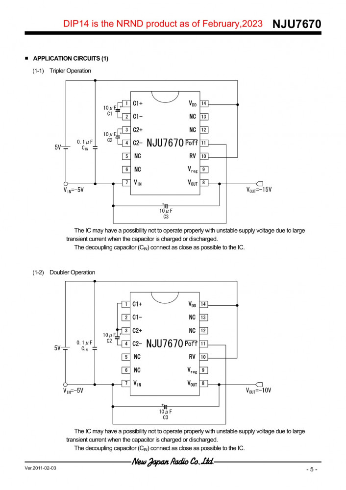 NJU7670 datasheet page 5