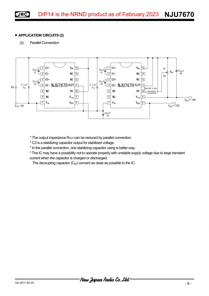 NJU7670 datasheet page 6