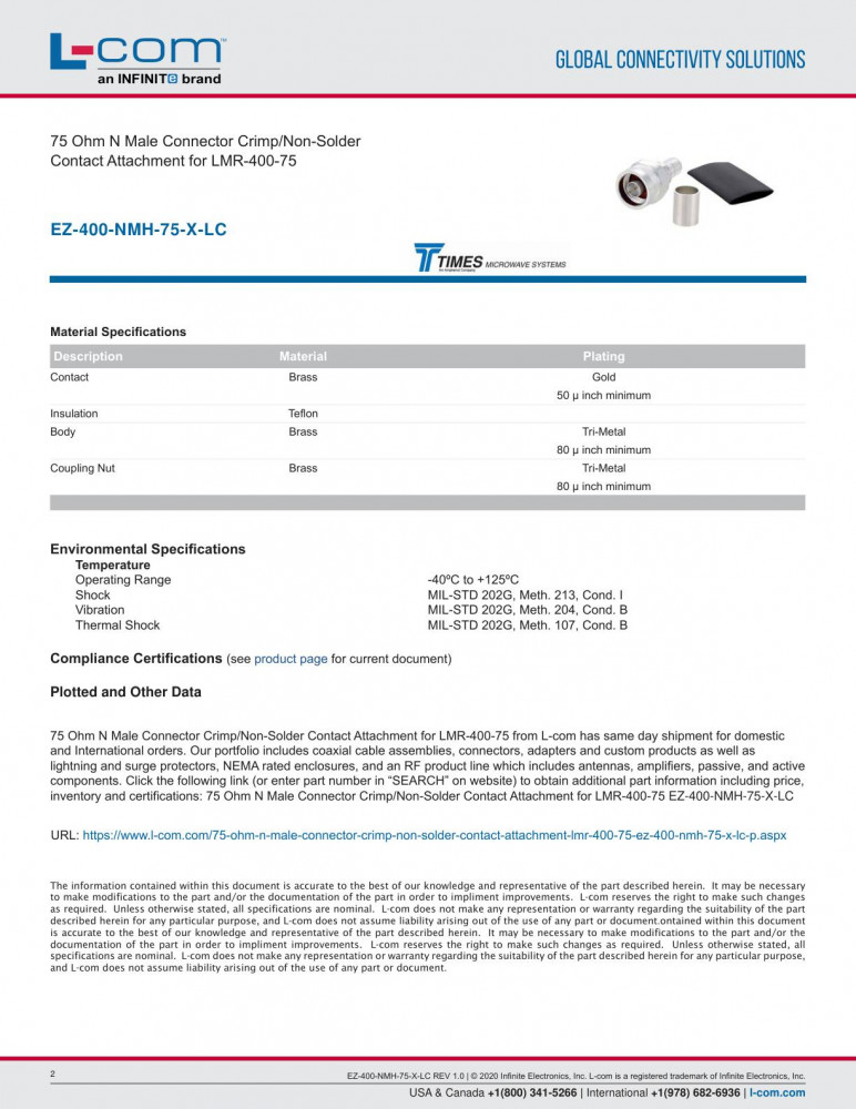 EZ-400-NMH-75-X-LC datasheet page 2