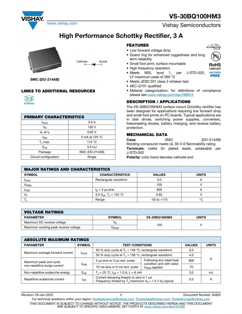 VS-30BQ100HM3 datasheet page 1
