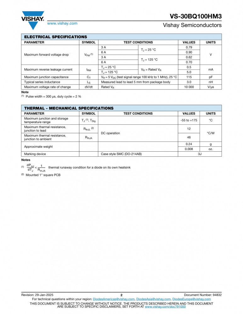 VS-30BQ100HM3 datasheet page 2