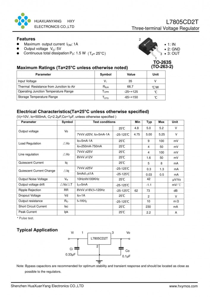 L7805CD2T-HXY datasheet page 1
