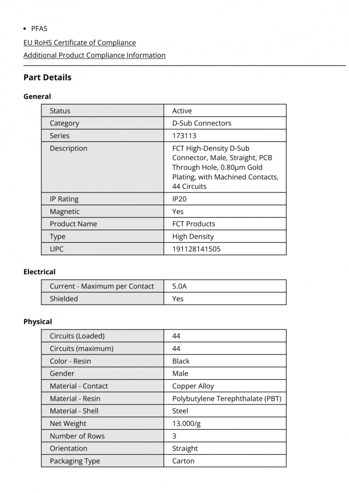 MOLEX 1731130143 technical drawing, page 2