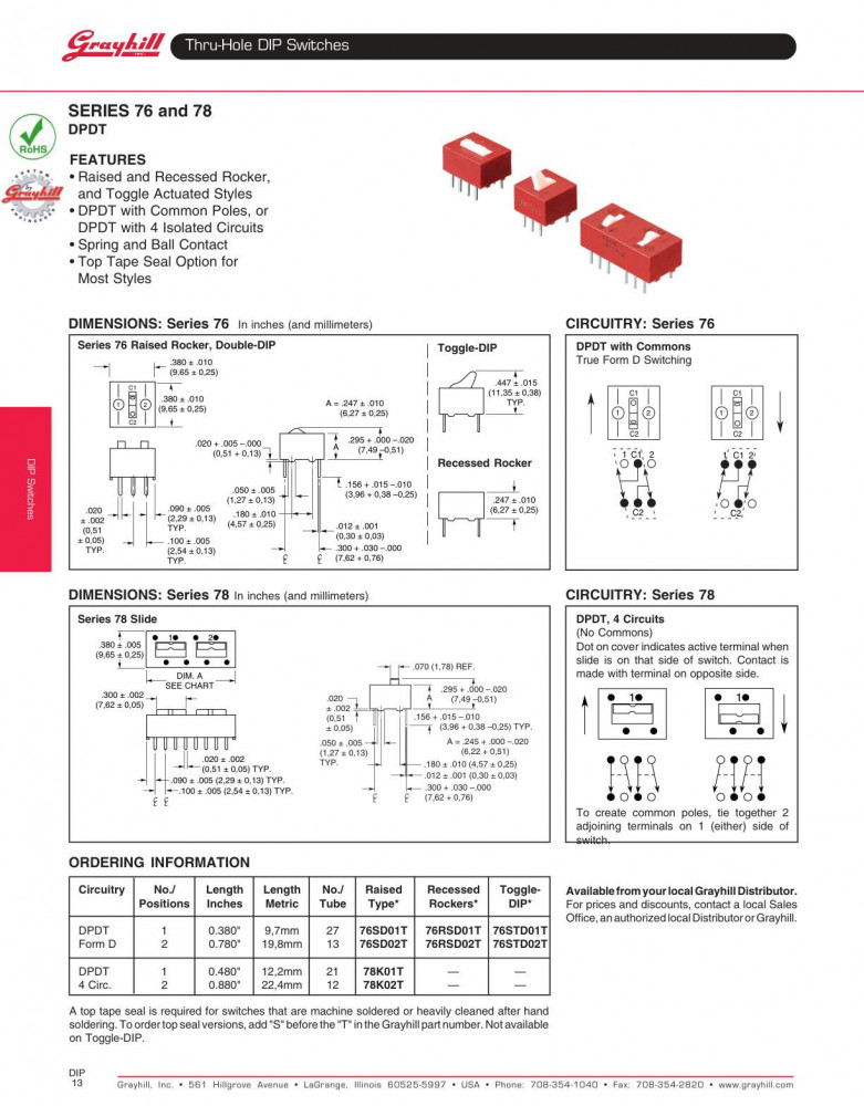 Grayhill Series 78 product documentation page 3