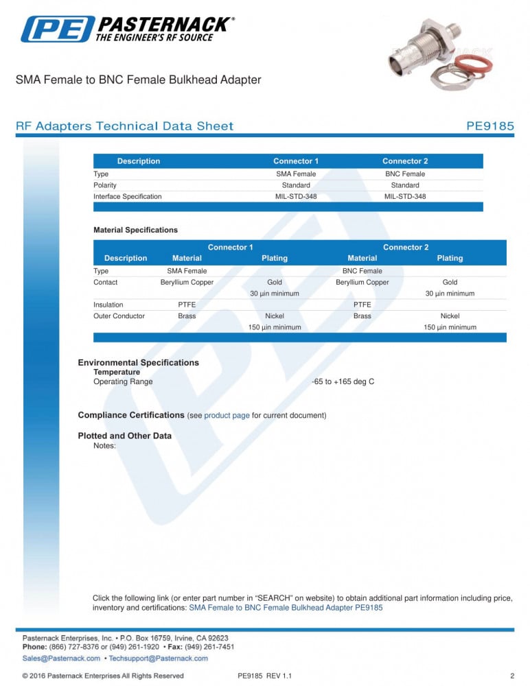 PE9185 technical document page 2