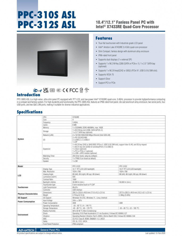PPC-312S ASL product document page 1