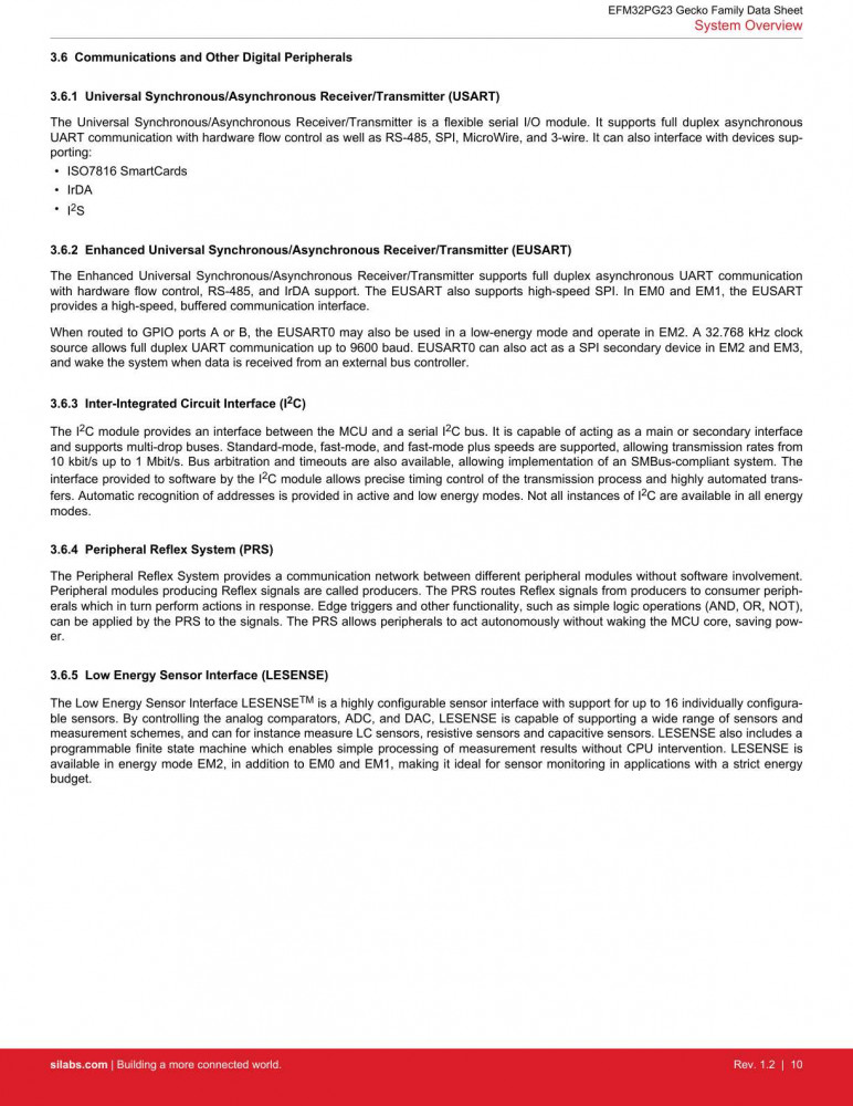 EFM32PG23 datasheet preview, page 10