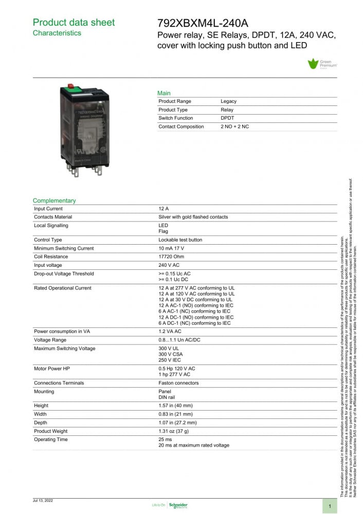 792XBXM4L240A technical document page 1