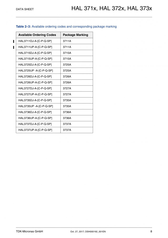 HAL 37xy datasheet preview, page 8
