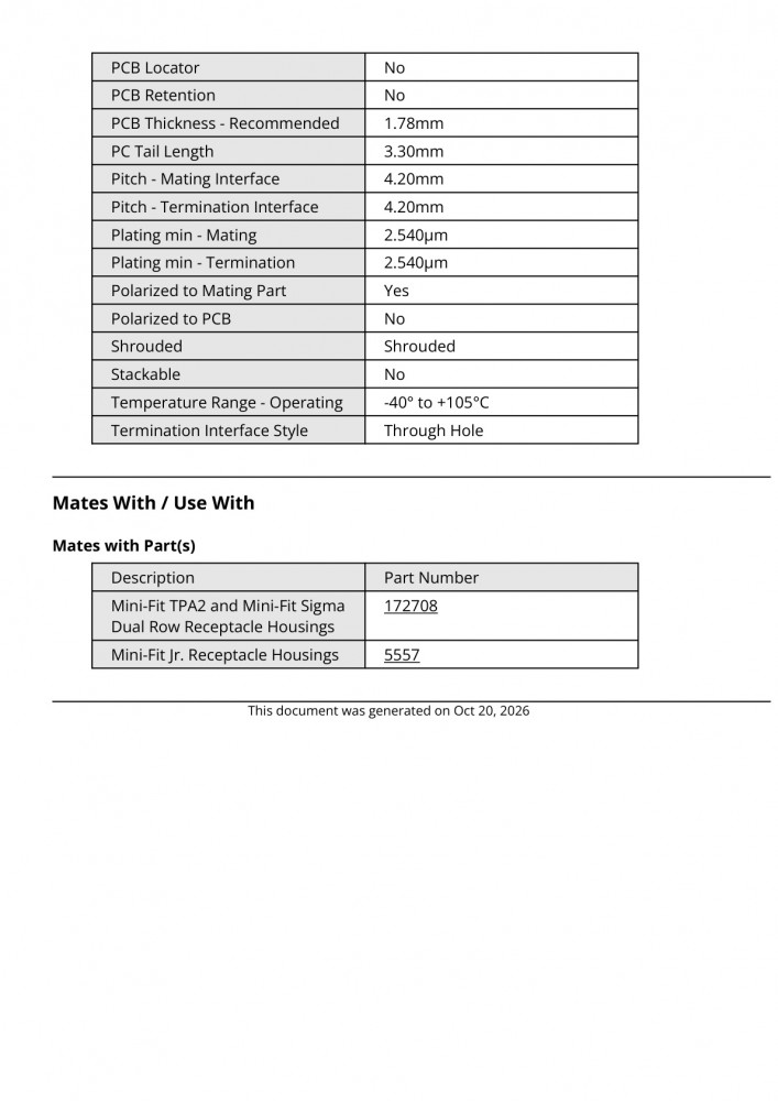 Product document page 4 for MOLEX 469914008