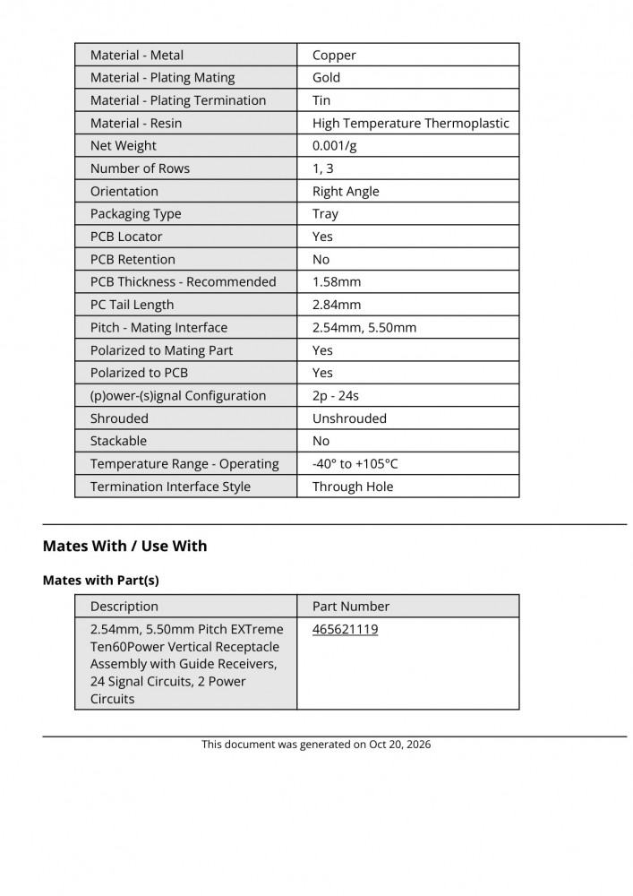 Technical document image 3 for MOLEX 464371119