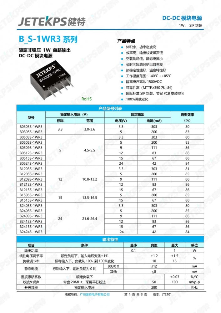 B2424S-1WR3 datasheet page 1