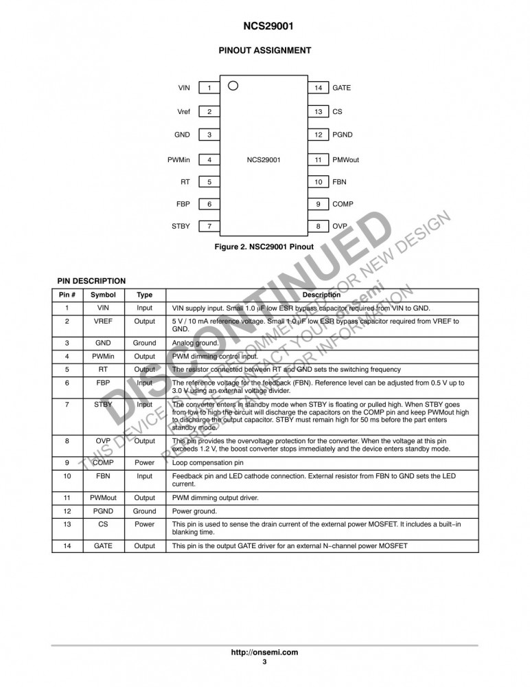 NCS29001 technical document, page 3