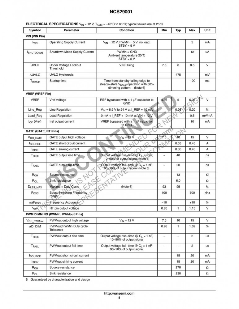 NCS29001 technical document, page 5