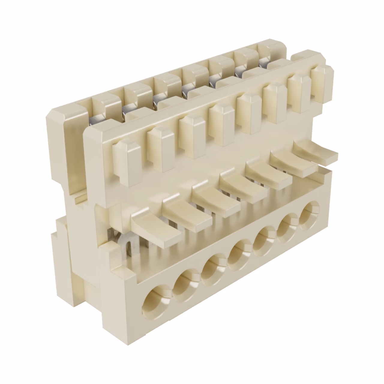Appli-Mate RAST 2.5 Connector, 2.50mm Pitch, Female, 7 Circuits, Closed Endwalls, Silver Plating