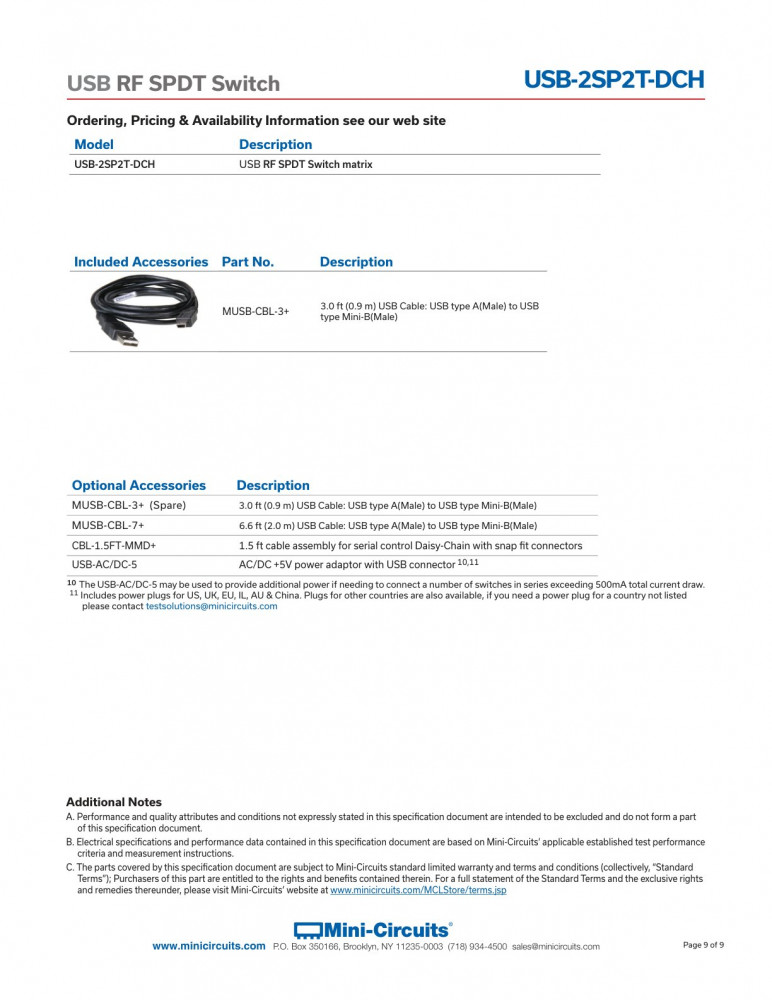 USB-2SP2T-DCH datasheet page 9