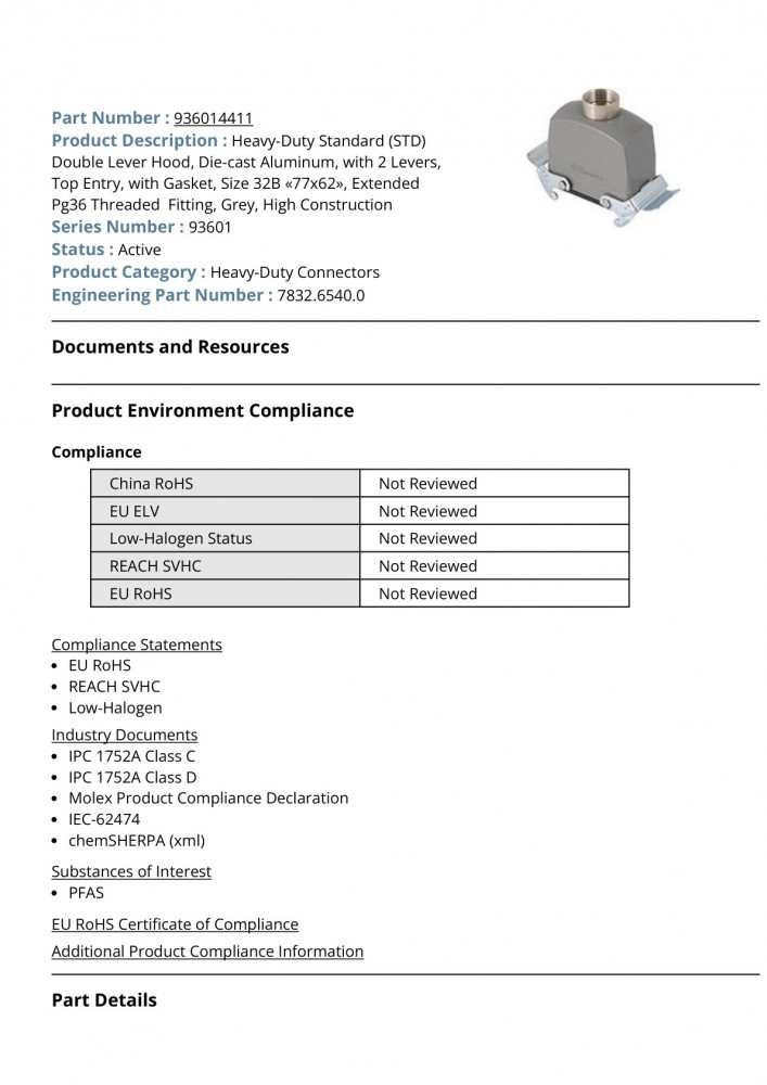 Technical document image 1 for MOLEX 936014411