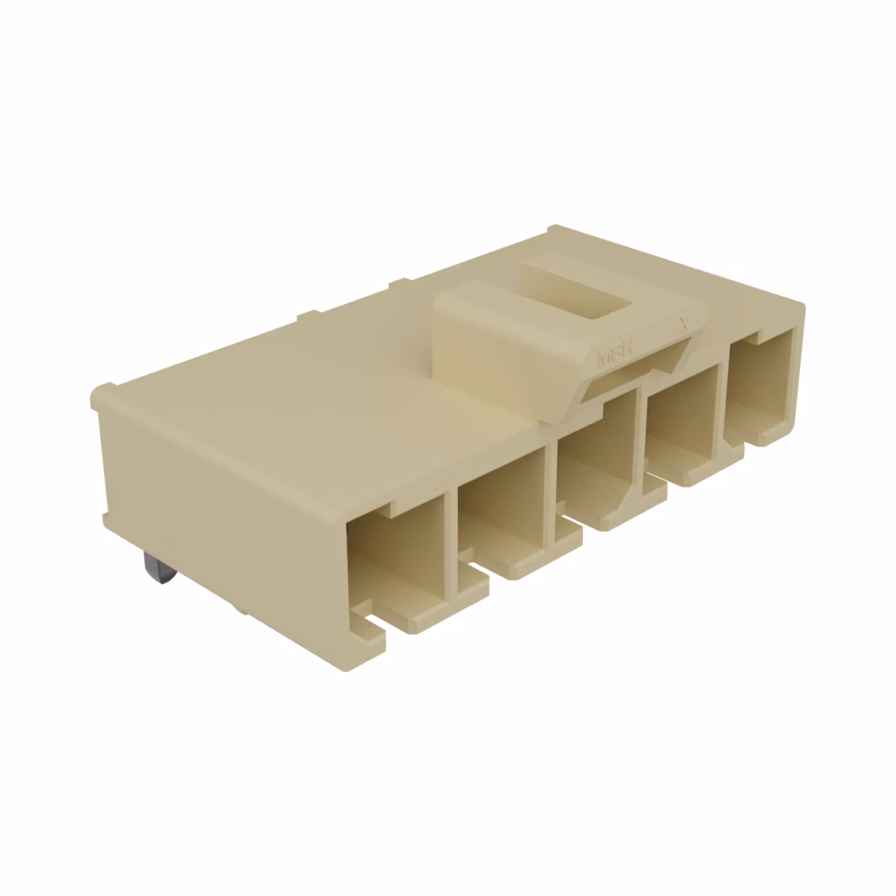 Mega-Fit ColorLock Right-Angle Header, 5.70mm Pitch, Single Row, 5 Circuits, Matte Tin (Sn) Plating, Glow-Wire Capable, Tray, Natural for sale