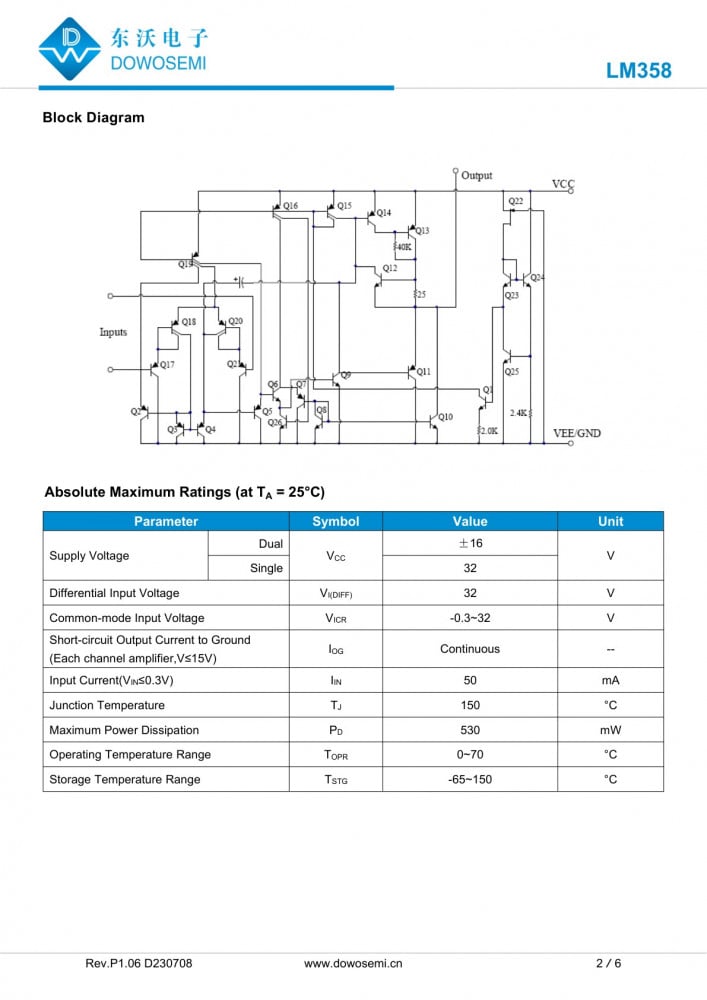 LM358 datasheet page 2