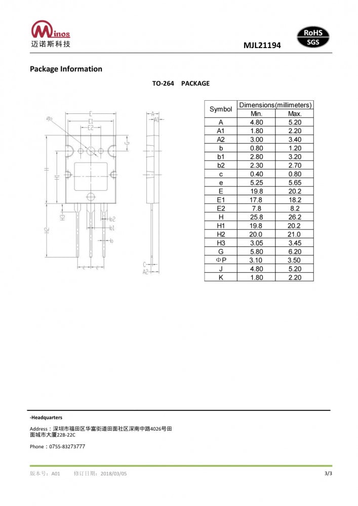 MJL21194 datasheet page 3