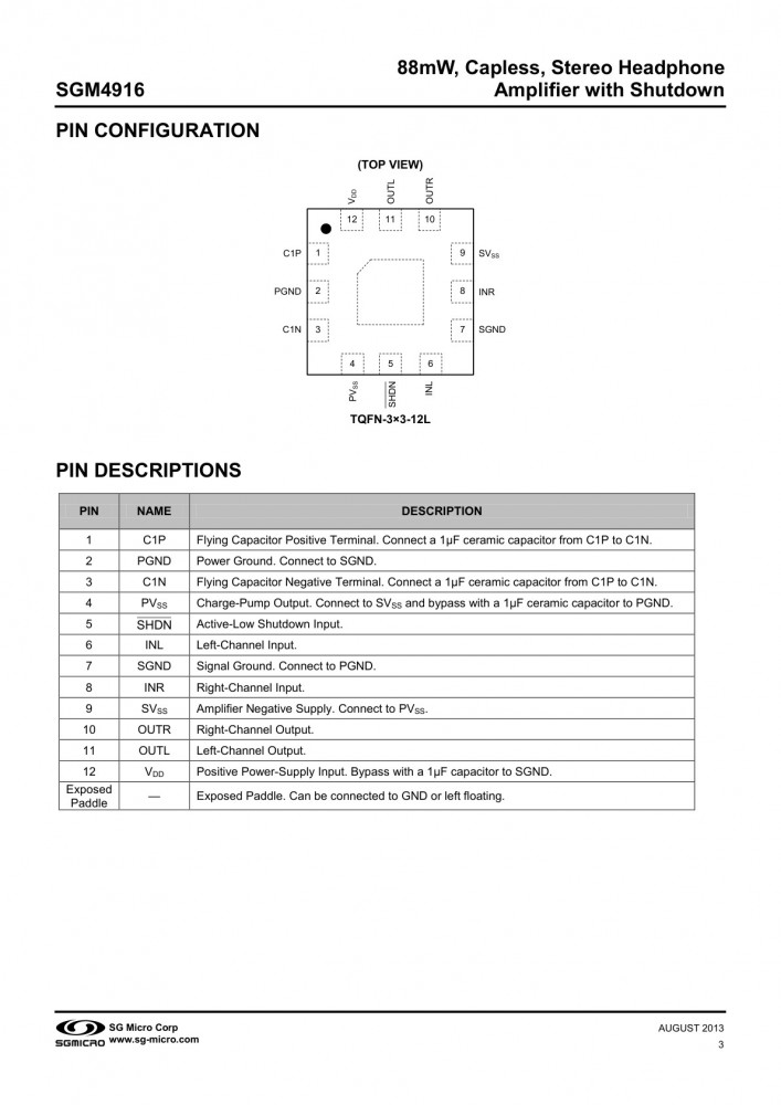 SGM4916 datasheet page 3