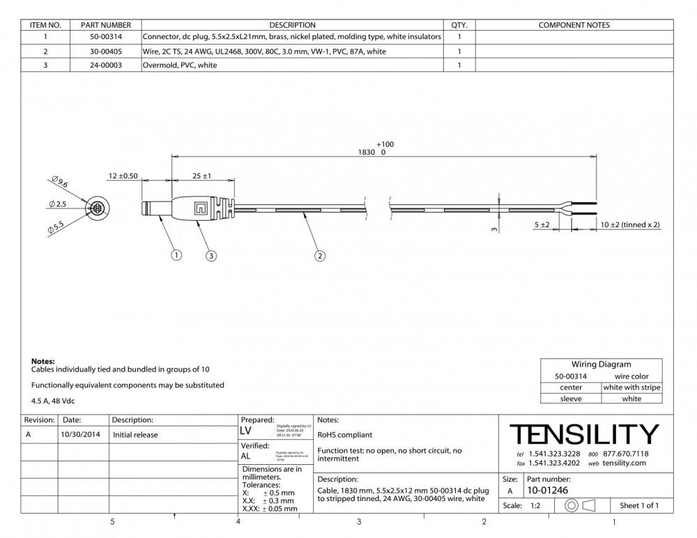 Tensility International 10-01246 assembly drawing