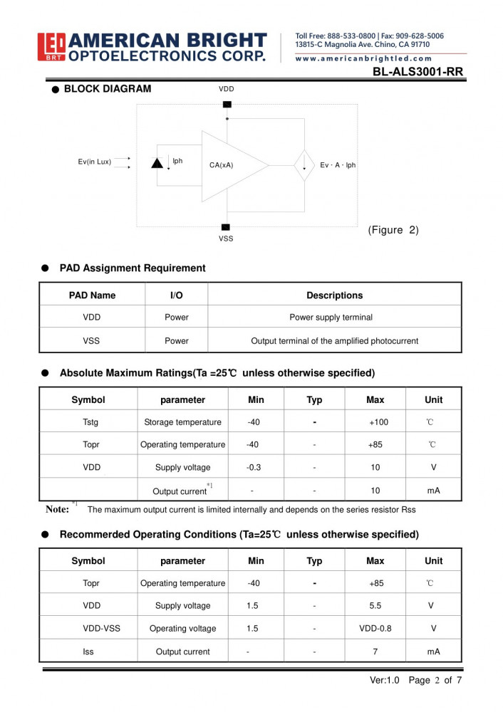 BL-ALS3001-RR specification page 3
