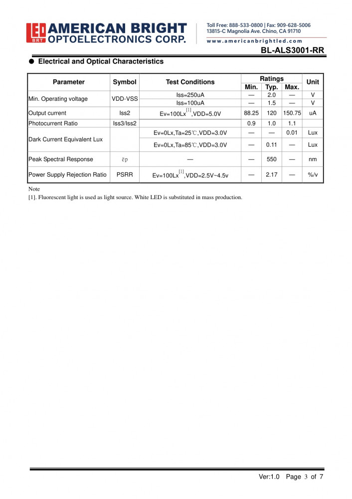 BL-ALS3001-RR specification page 4