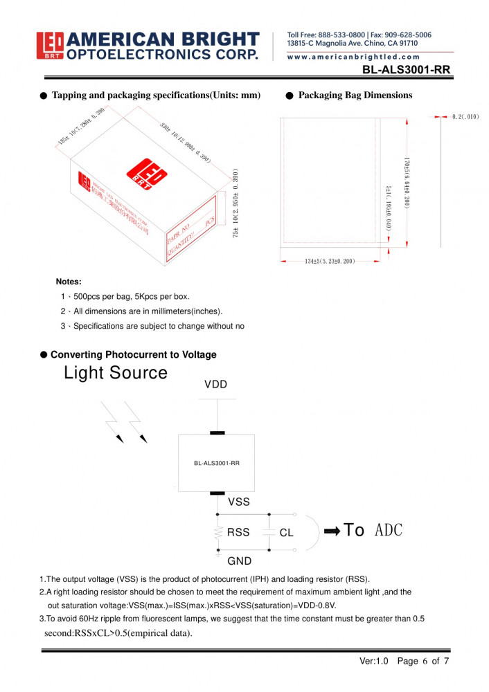 BL-ALS3001-RR specification page 7