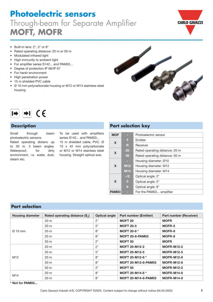 MOFR-M14-8 technical document page 1