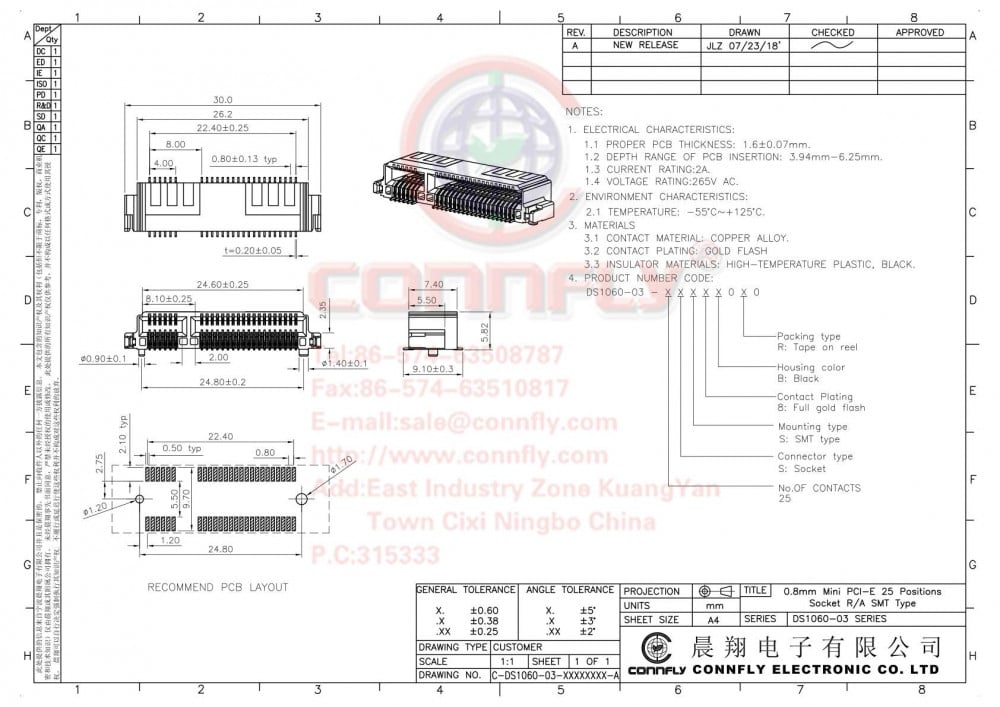 DS1060-03-25SS8B0R0 technical drawing reference