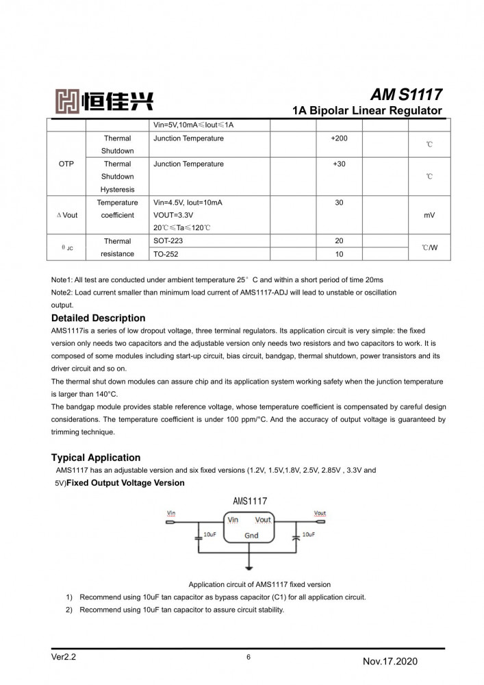 AMS1117 datasheet page 6