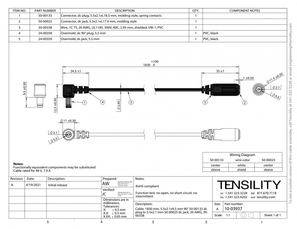 Tensility International 10-03937 product drawing reference