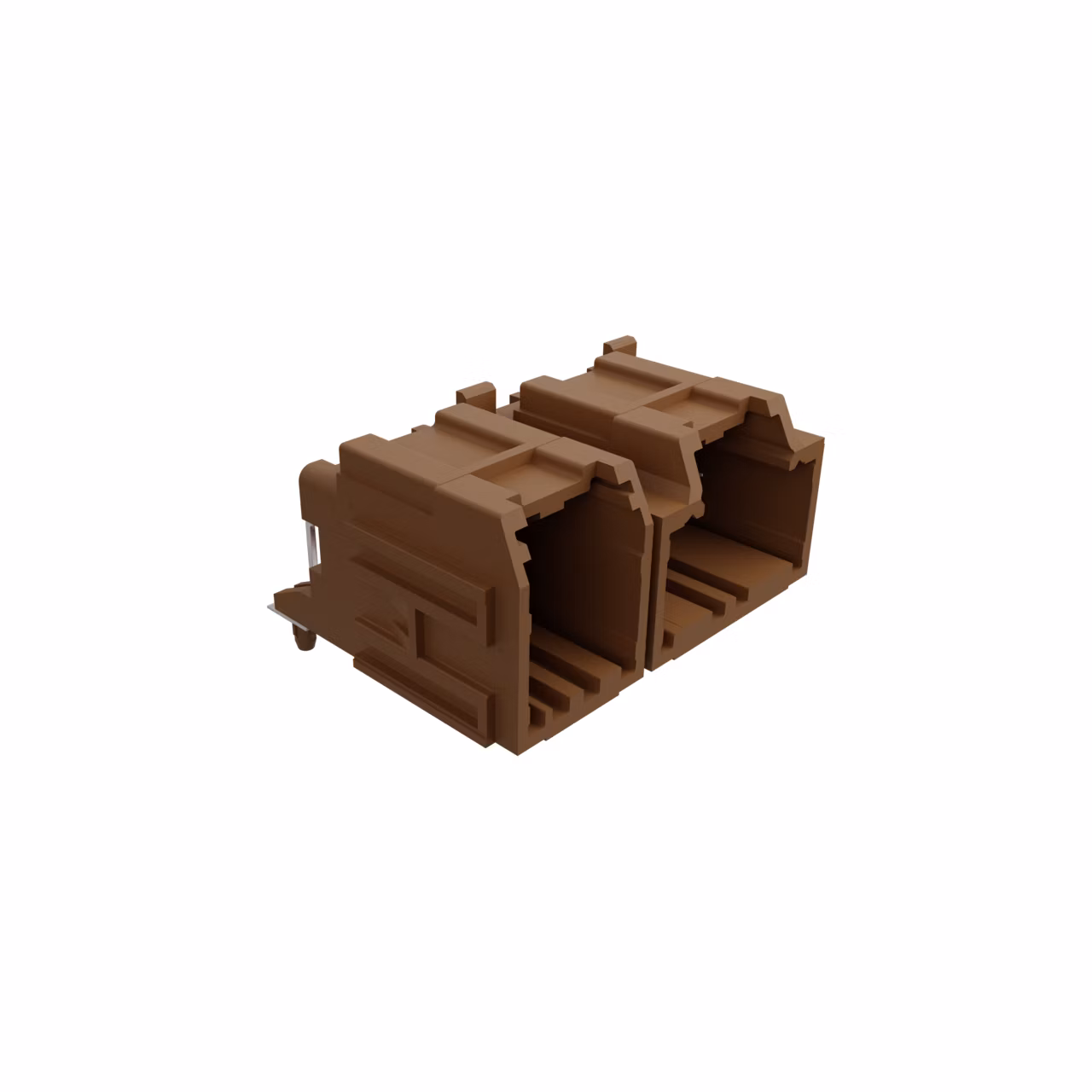 Stac64 2 Bay Right-Angle Headers, 24 Circuits, Bay A 8 Circuit Signal Header, Polarization C, Brown; Bay B 16 Circuit Signal Header, Polarization C, Brown; Tray for sale