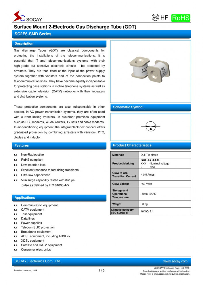 SC2E6-SMD datasheet page 1