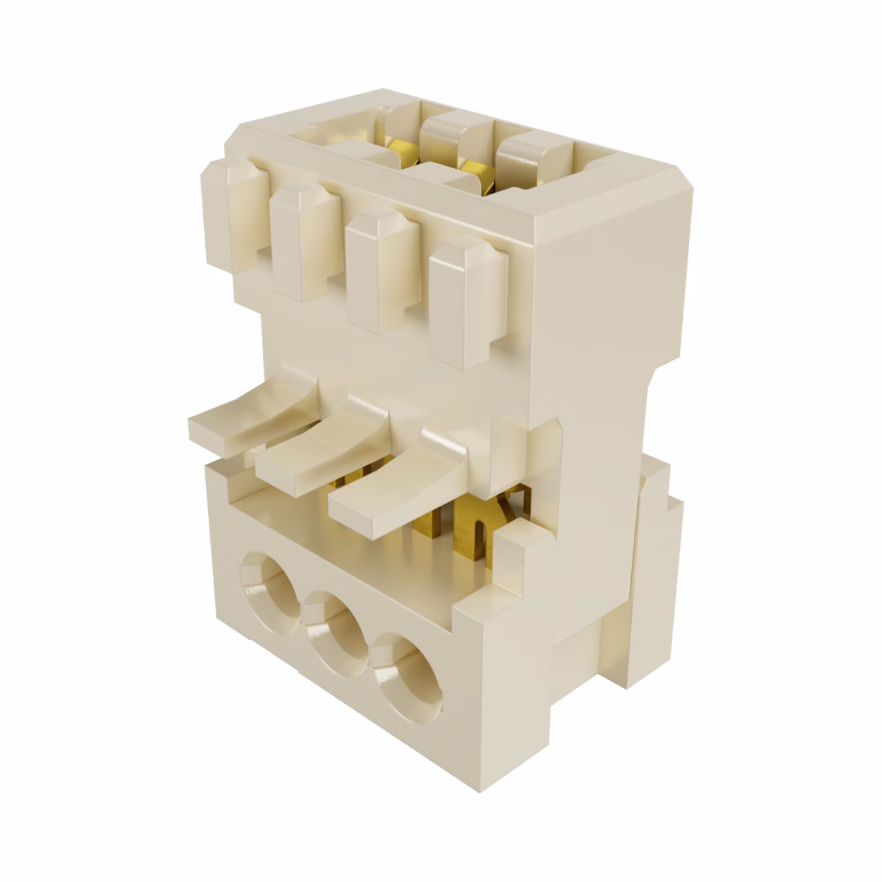 Appli-Mate RAST 2.5 Connector, 2.50mm Pitch, Female, 3 Circuits, No Position Keys Removed, Closed Endwalls, Gold Plating for sale