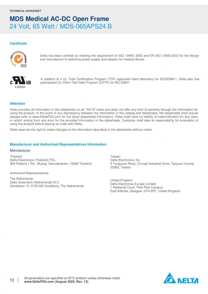 MDS-065APS24 BA datasheet page 10