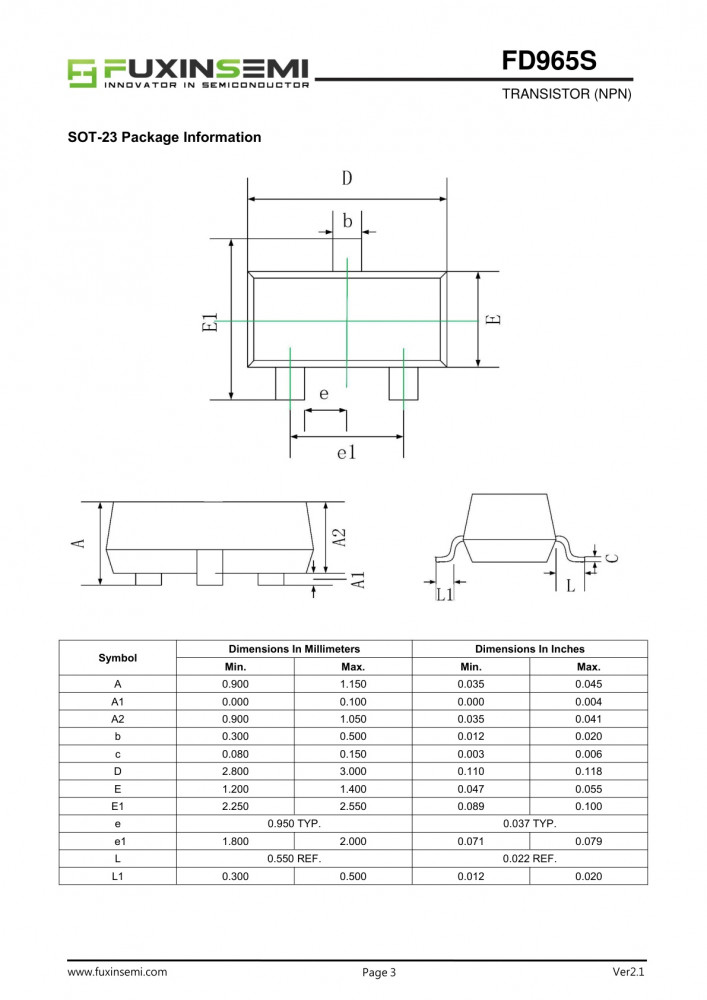 FD965S datasheet page 3