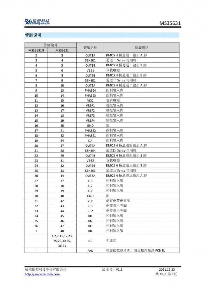 MS35631N datasheet page 3