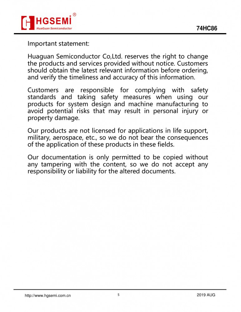 74HC86M/TR datasheet page 5