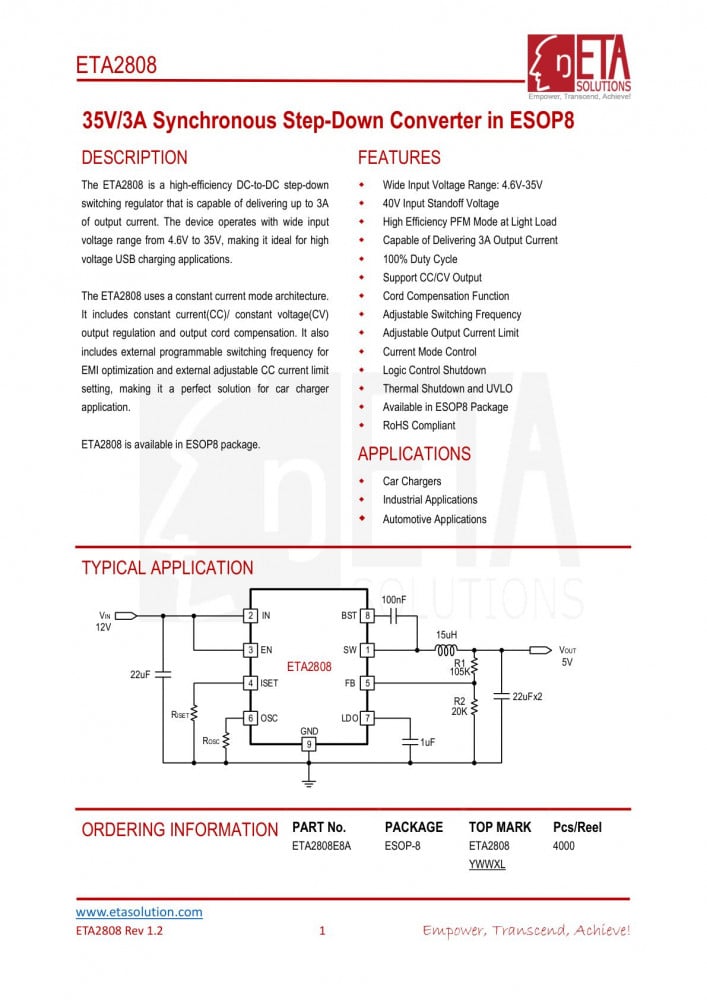 ETA2808E8A datasheet page 1
